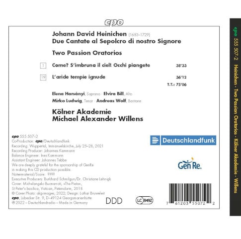 Johann David Heinichen Two Passion Oratorios - Kölner Akademie